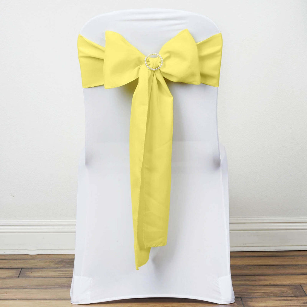 Polyester Chair Sashes 6"x108" Yellow | TableclothsFactory
