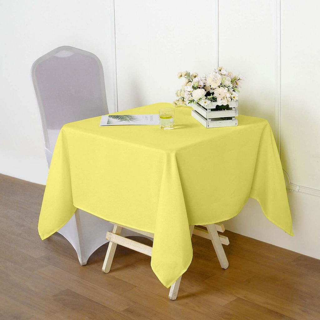 Polyester Tablecloth 54"x54" Yellow | TableclothsFactory