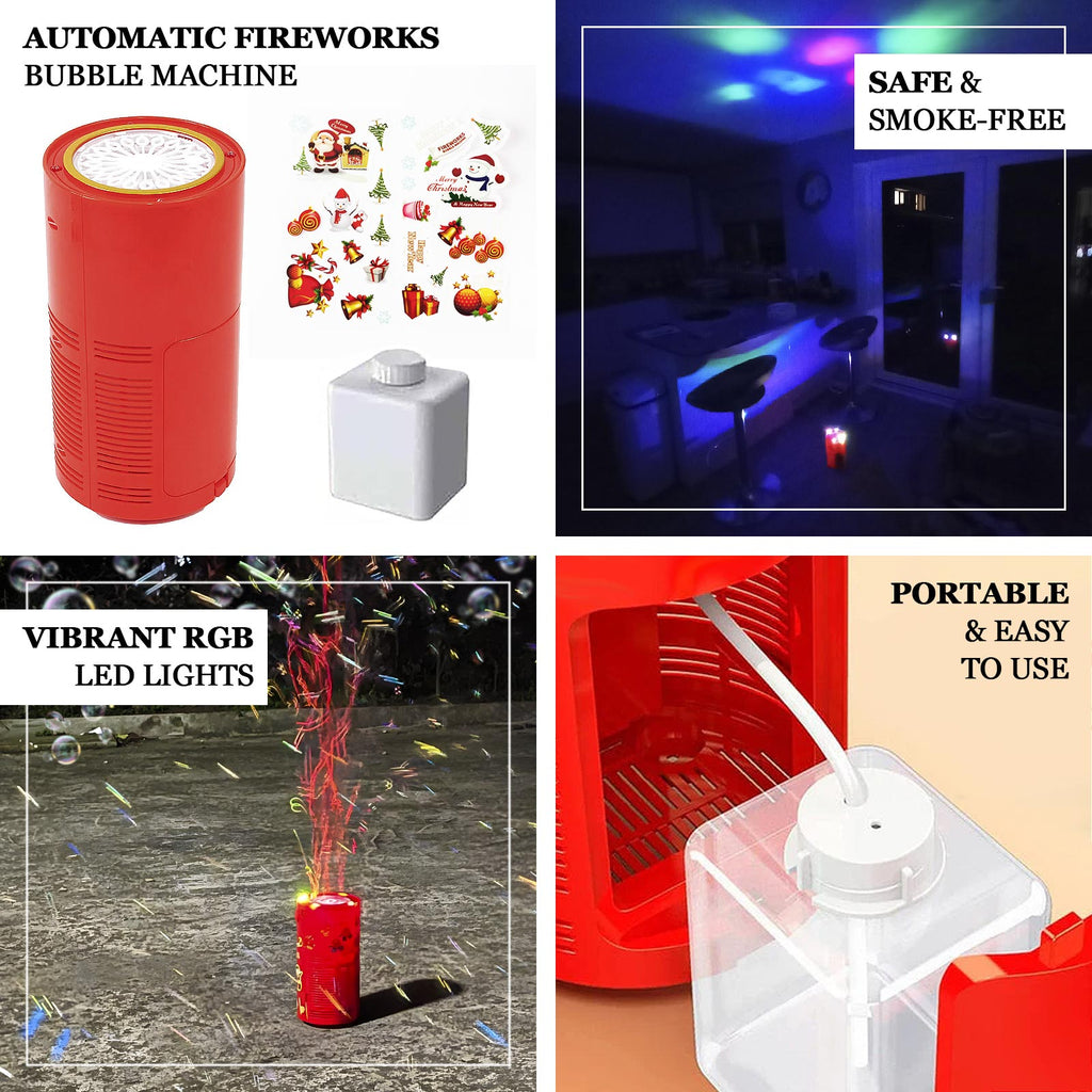 Red Fireworks Bubble Blower, 240ml | TableclothsFactory