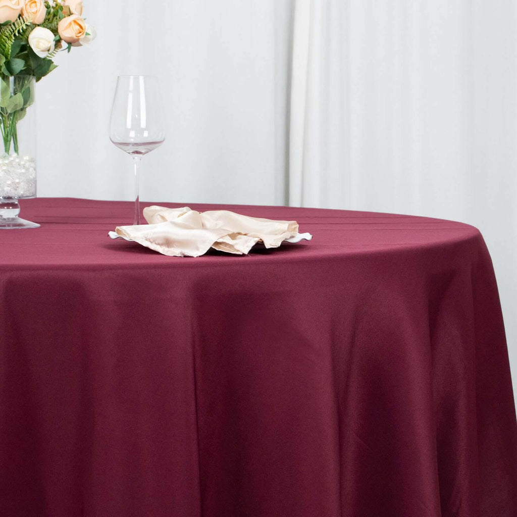 Premium Polyester Tablecloth 108" Burgundy | TableclothsFactory