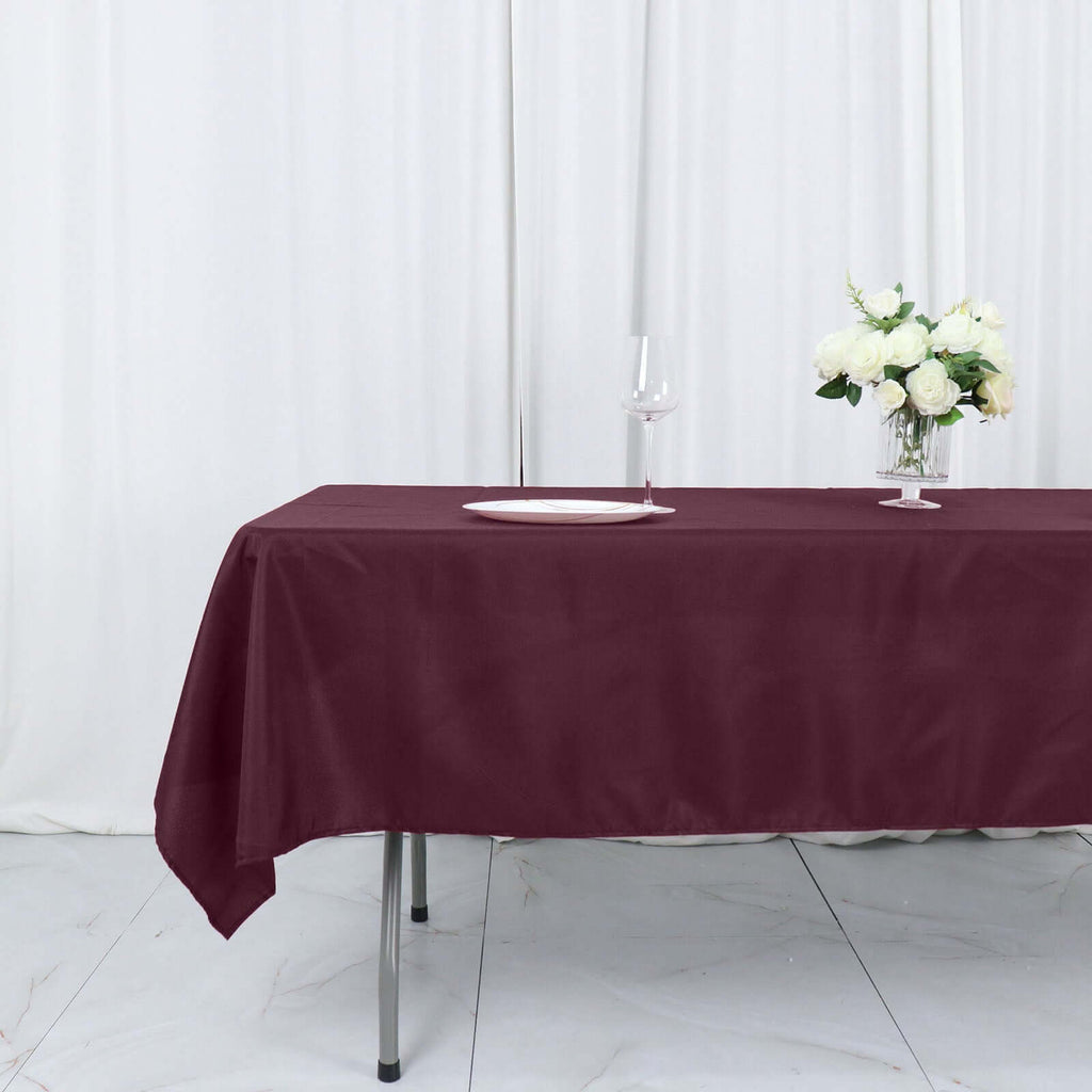 Polyester Tablecloth 54"x96" Burgundy | TableclothsFactory