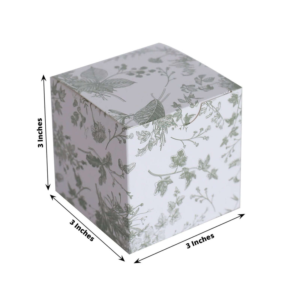 White Sage Green Paper Favor Boxes - 25 Pack | TableclothsFactory