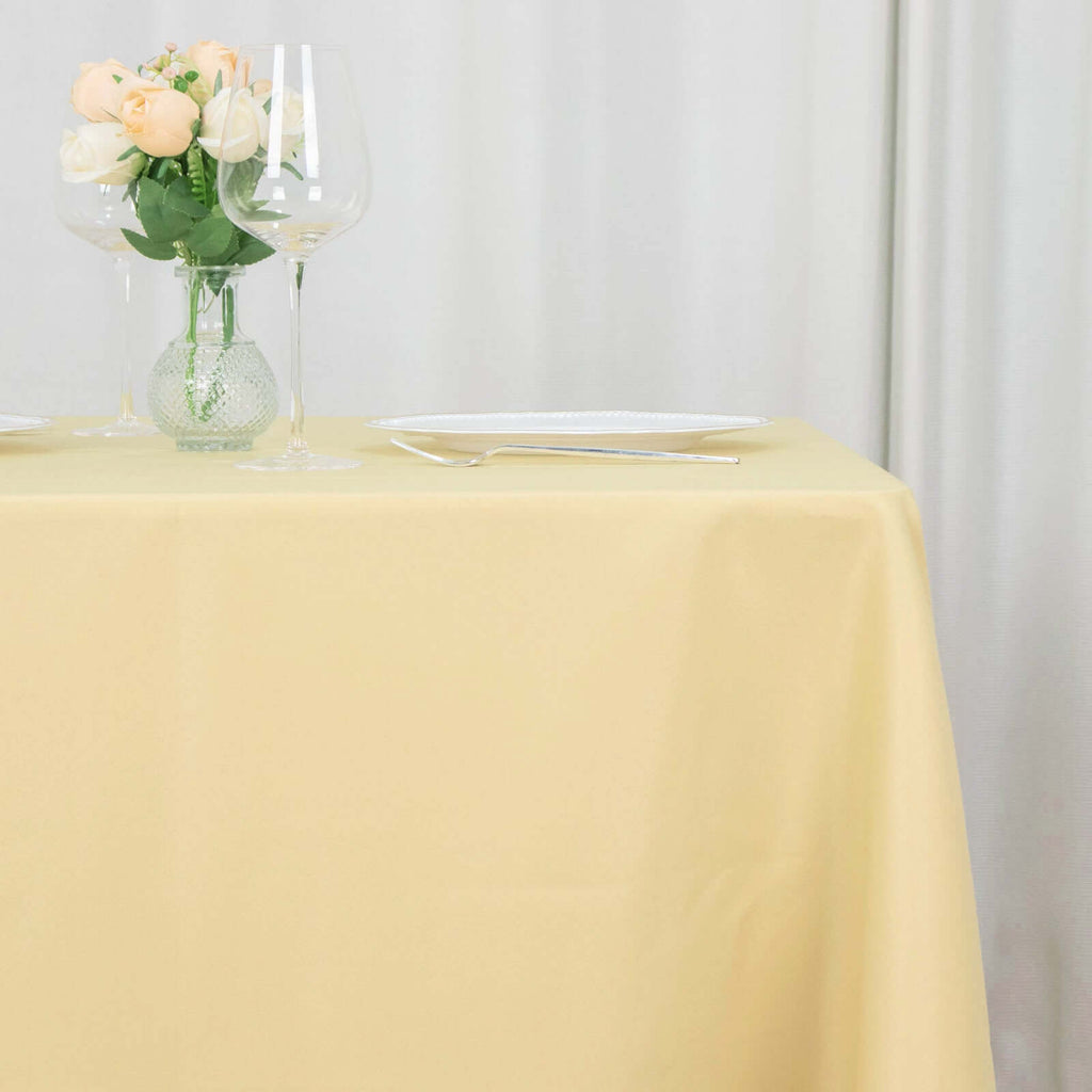 Premium Polyester Tablecloth 70"x70" Champagne | TableclothsFactory