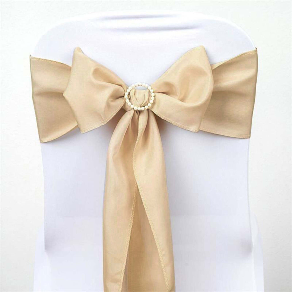 Polyester Chair Sashes 6"x108" Champagne | TableclothsFactory