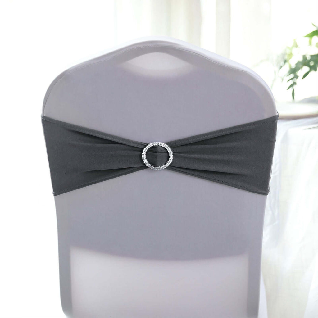 Spandex Sashes 5"x14" Charcoal Gray with Diamond Buckle ...