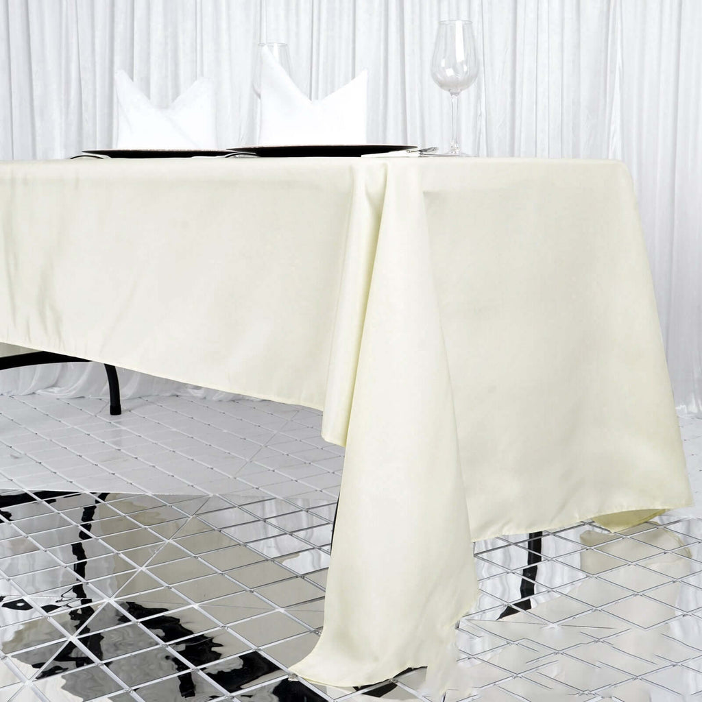 Premium Polyester Tablecloth 60"x126" Ivory | TableclothsFactory