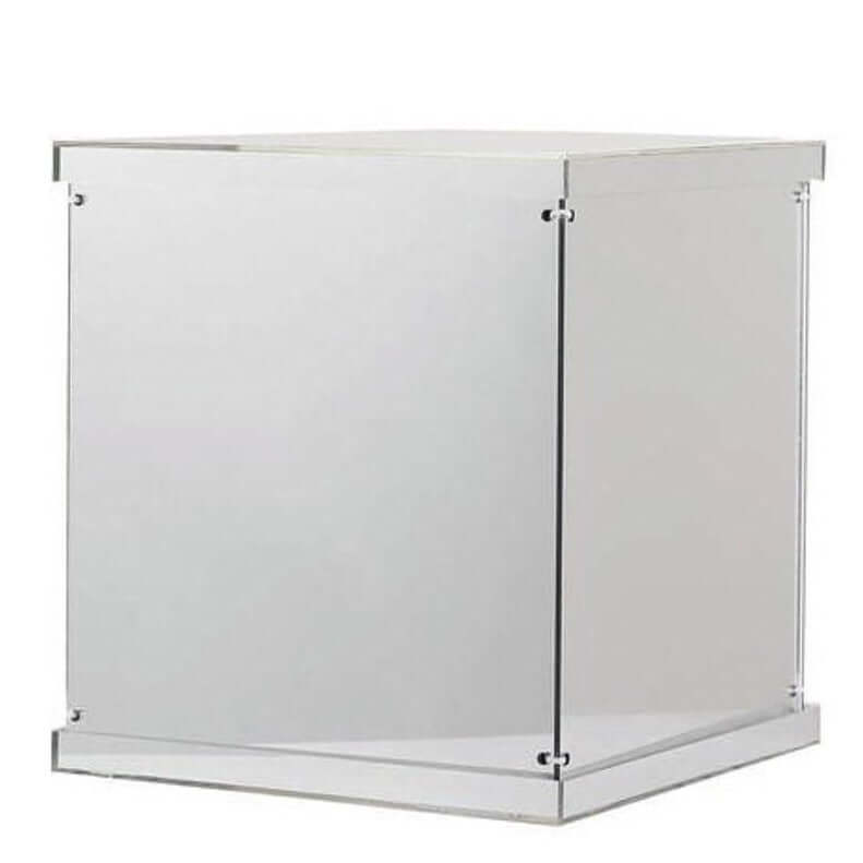 12" Silver Mirrored Acrylic Display Box | TableclothsFactory