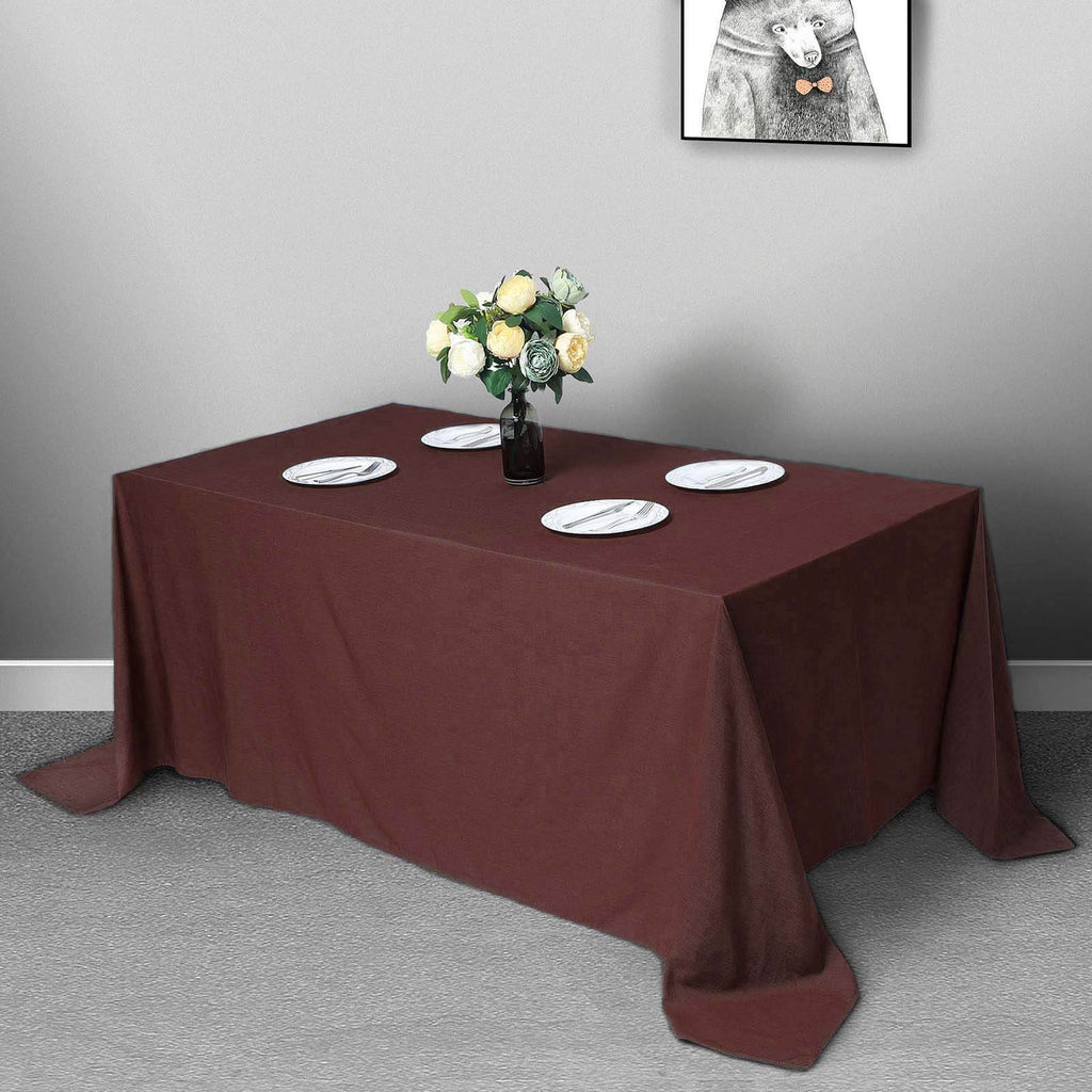 Polyester Tablecloth 90"x132" Chocolate | TableclothsFactory