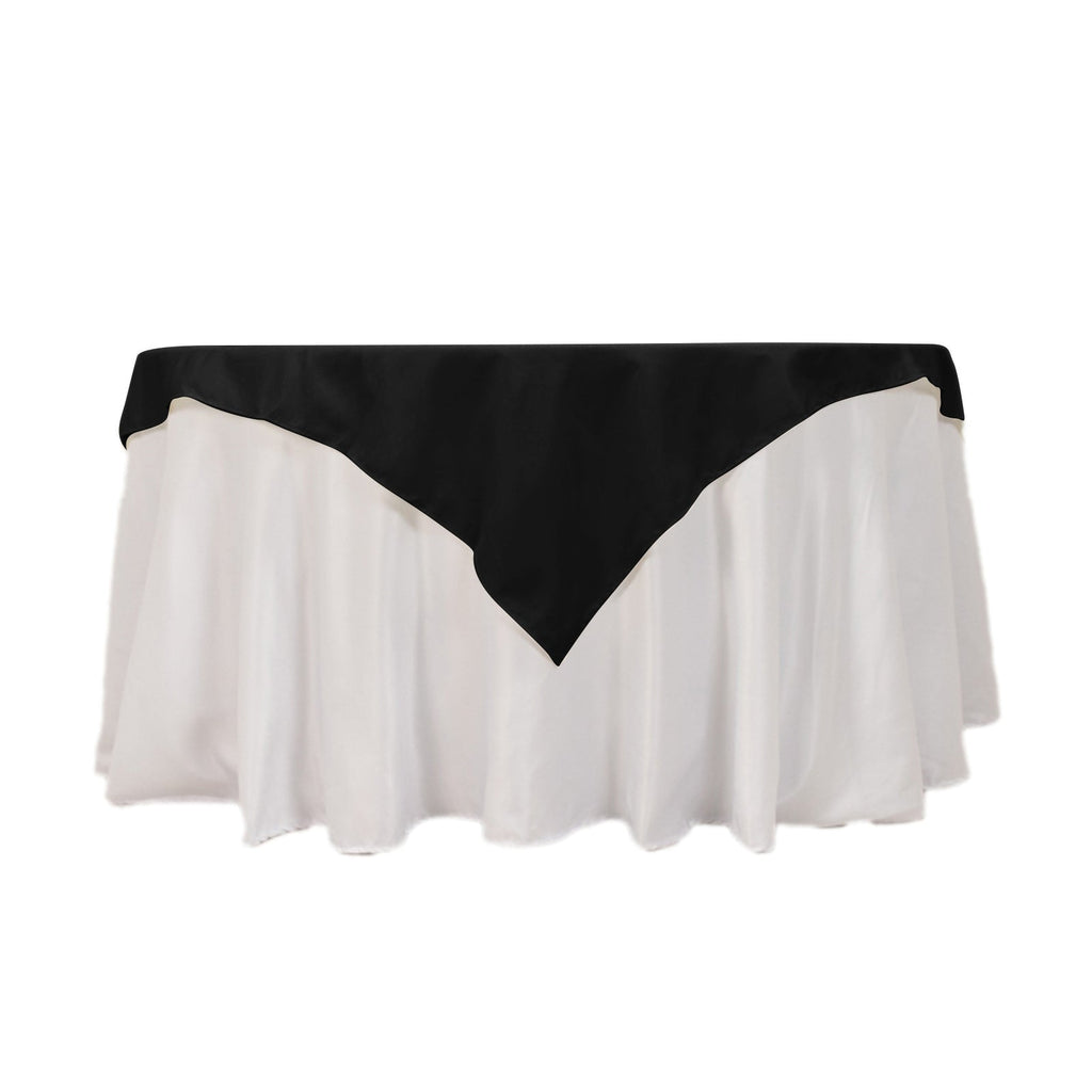 Cotton Blend Square Overlay 54"x54" Black | TableclothsFactory