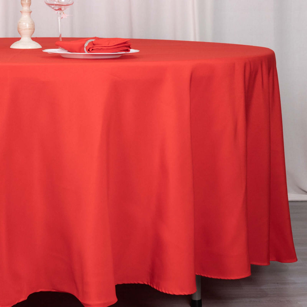 Premium Polyester Tablecloth 108" Red | TableclothsFactory