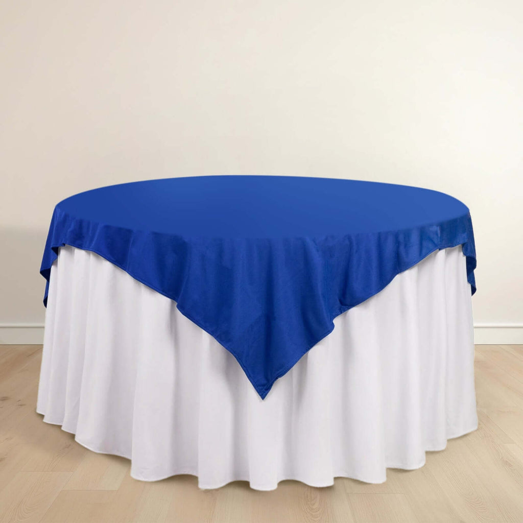 Premium Scuba Square Overlay 70"x70" Royal Blue | TableclothsFactory