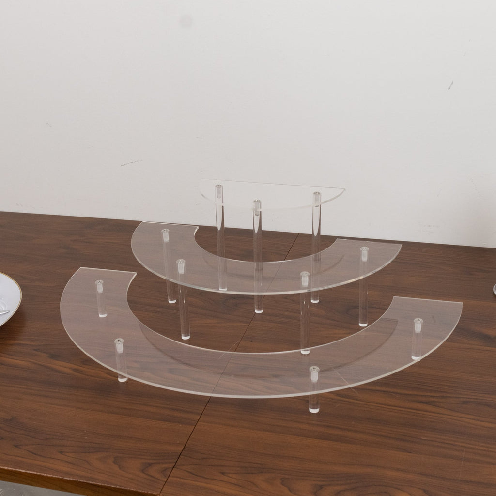 3 Acrylic Half-Moon Display Risers | TableclothsFactory