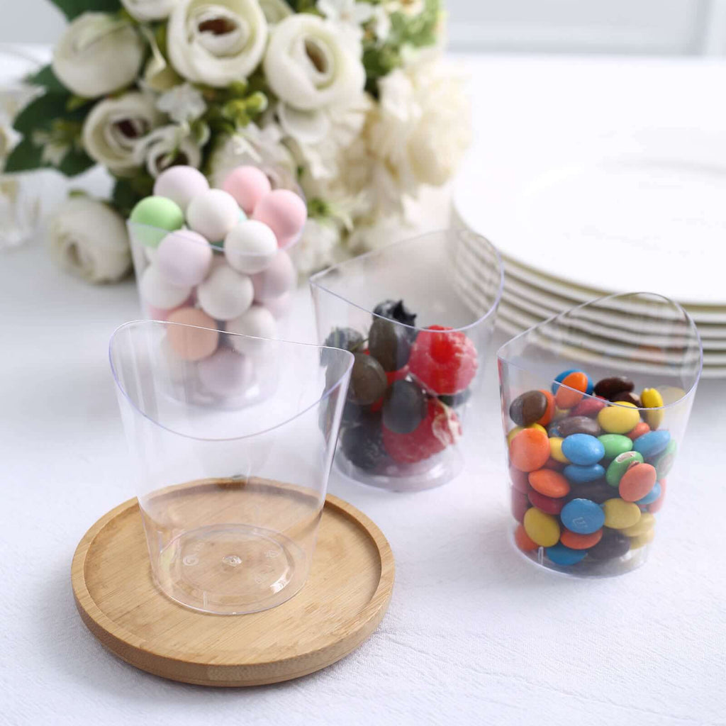 Wavy Rim Plastic Dessert Cups Clear 4oz | TableclothsFactory