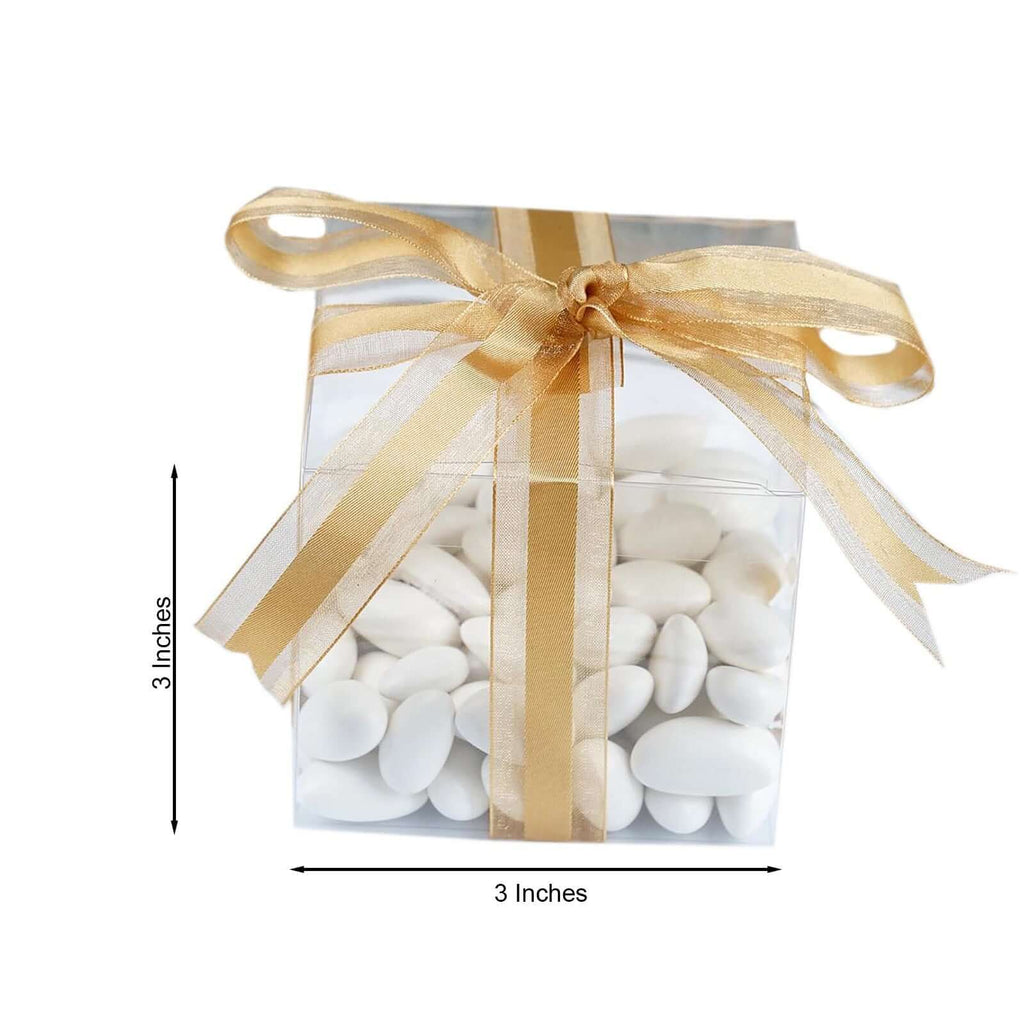 3" Clear Candy Gift Boxes - 25 Pack | TableclothsFactory