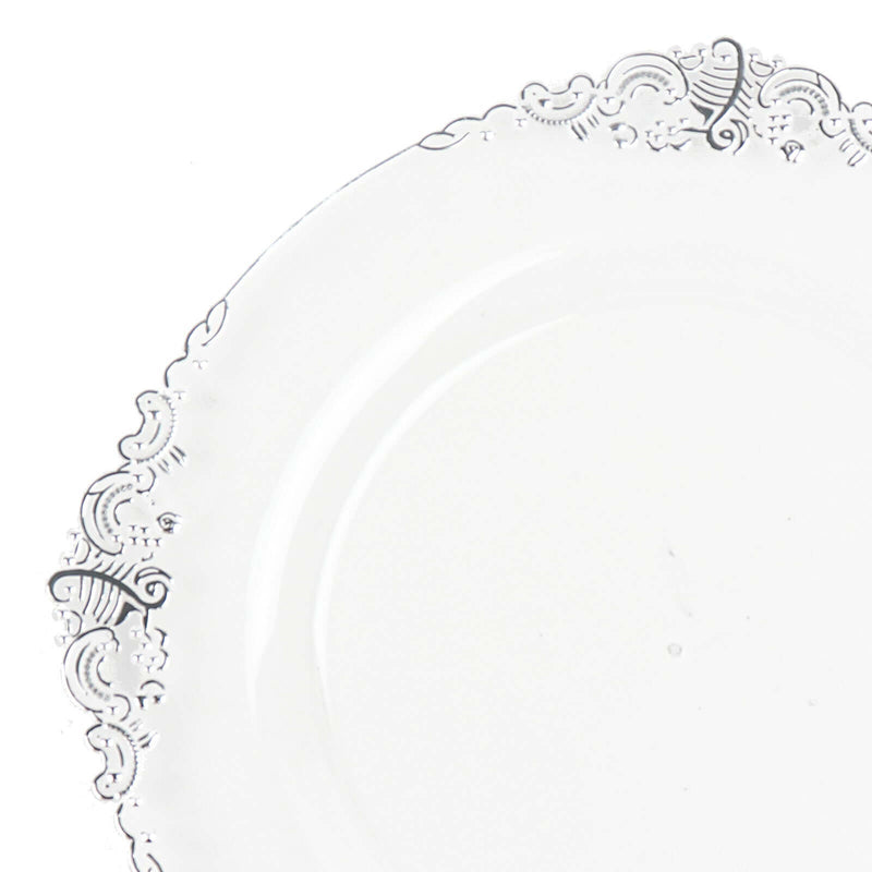 Leaf Embossed Rim Plastic 8" Salad Plates Lavender/Gold ...