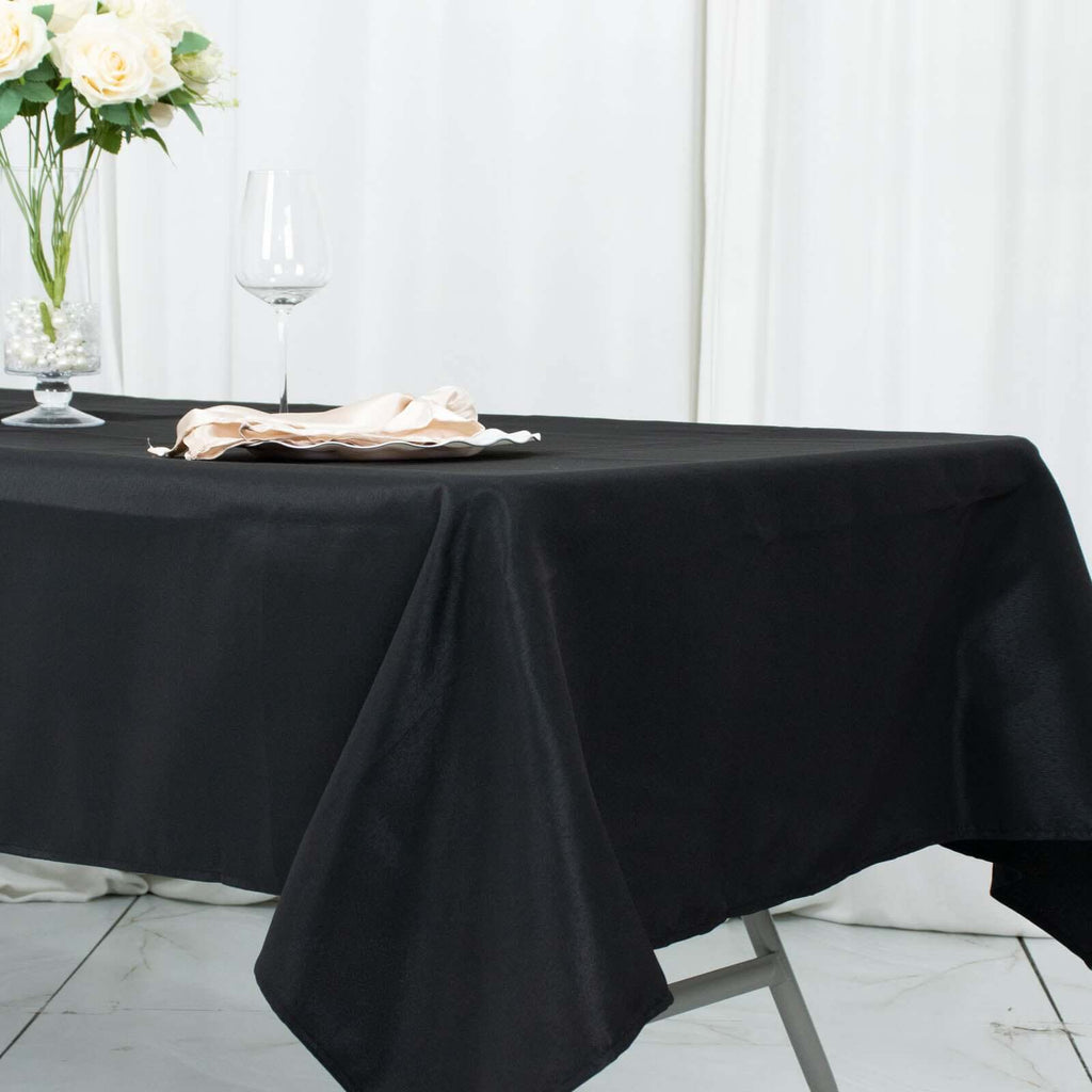 Premium Polyester Tablecloth 54"x96" Black | TableclothsFactory