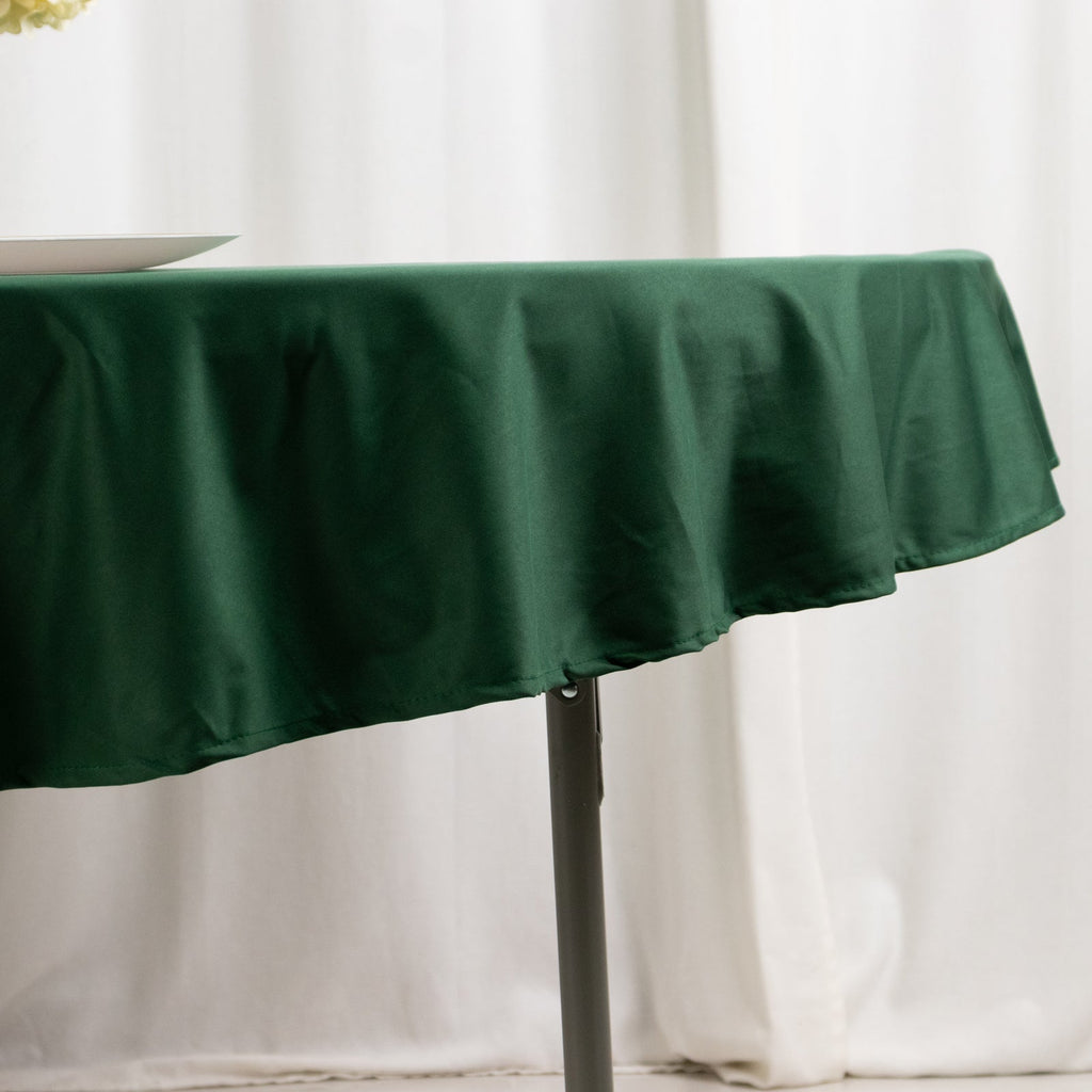 Premium Scuba Round Tablecloth 70" Emerald Green | TableclothsFactory