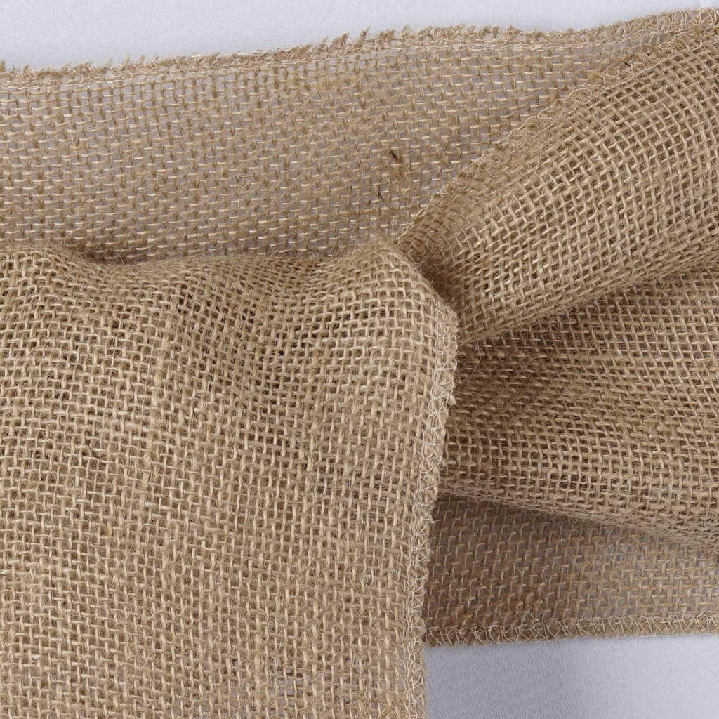 Rustic Burlap Jute Chair Sash Natural 6"x108" | TableclothsFactory