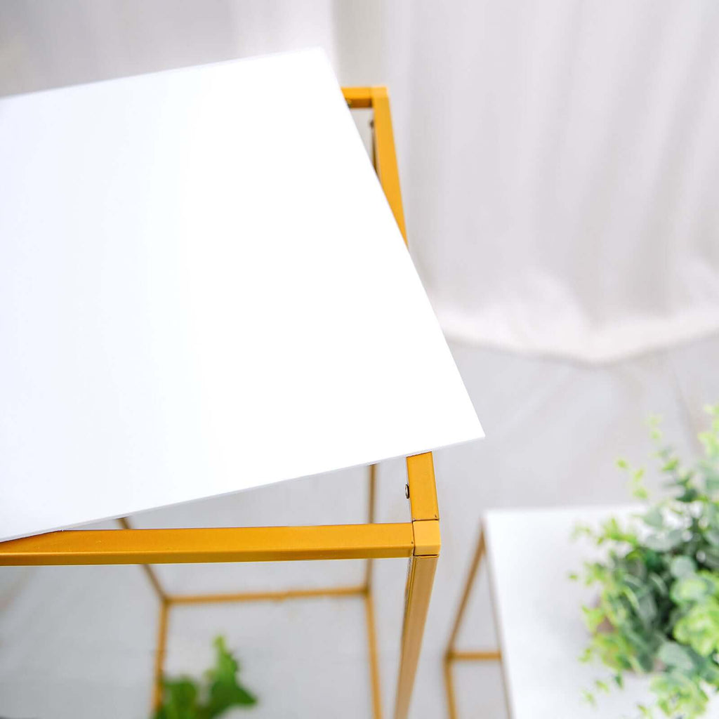 Set of 4 Acrylic Square Plexiglass Sheets White | TableclothsFactory