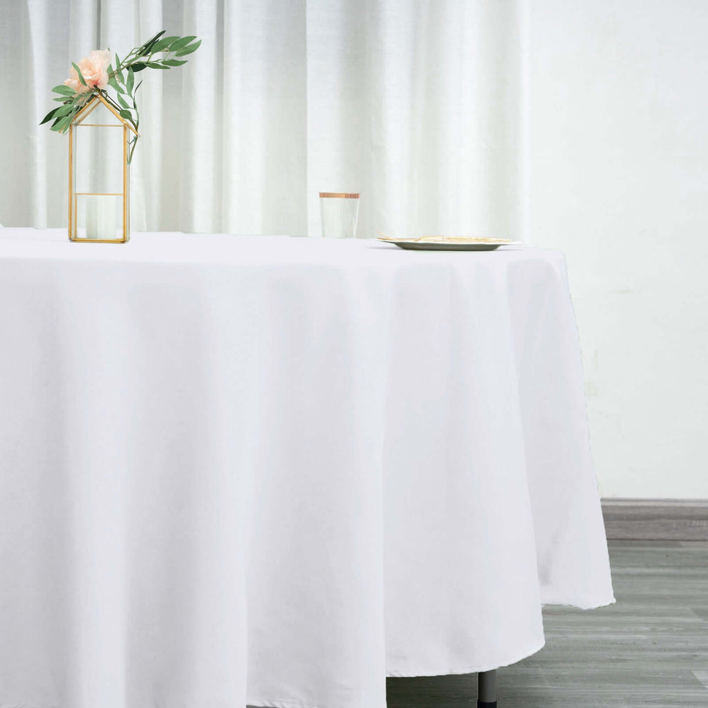 Polyester Tablecloth 108" White | TableclothsFactory
