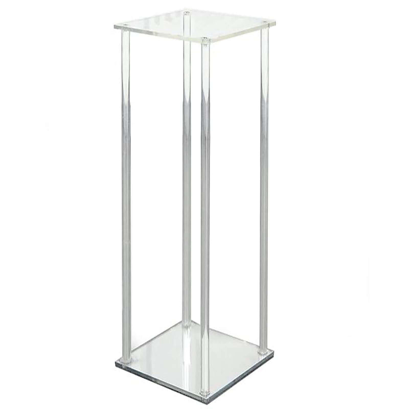 Set of 3 Metal Plinth Pedestal Stands Gold | TableclothsFactory