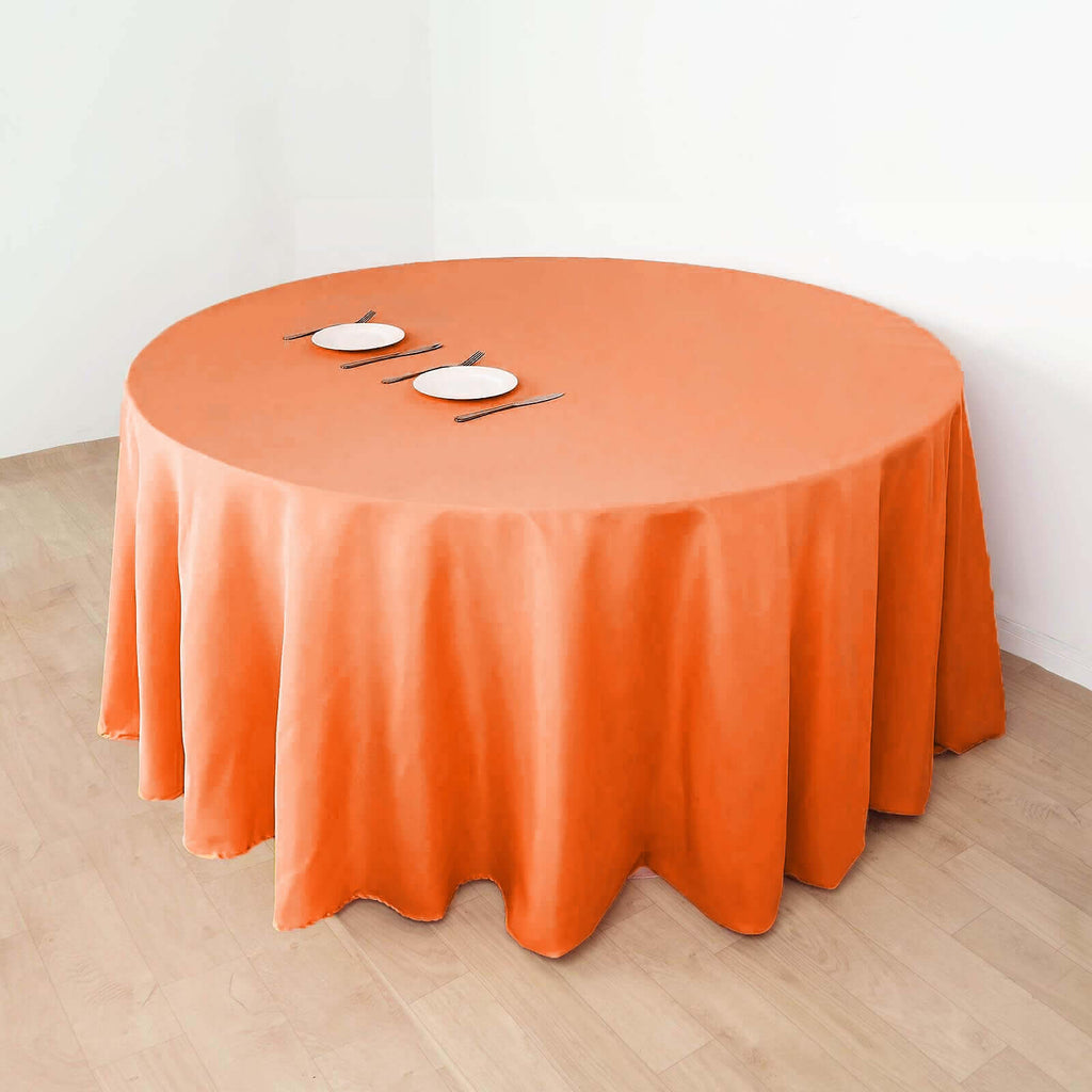 Polyester Tablecloth 132" Orange | TableclothsFactory