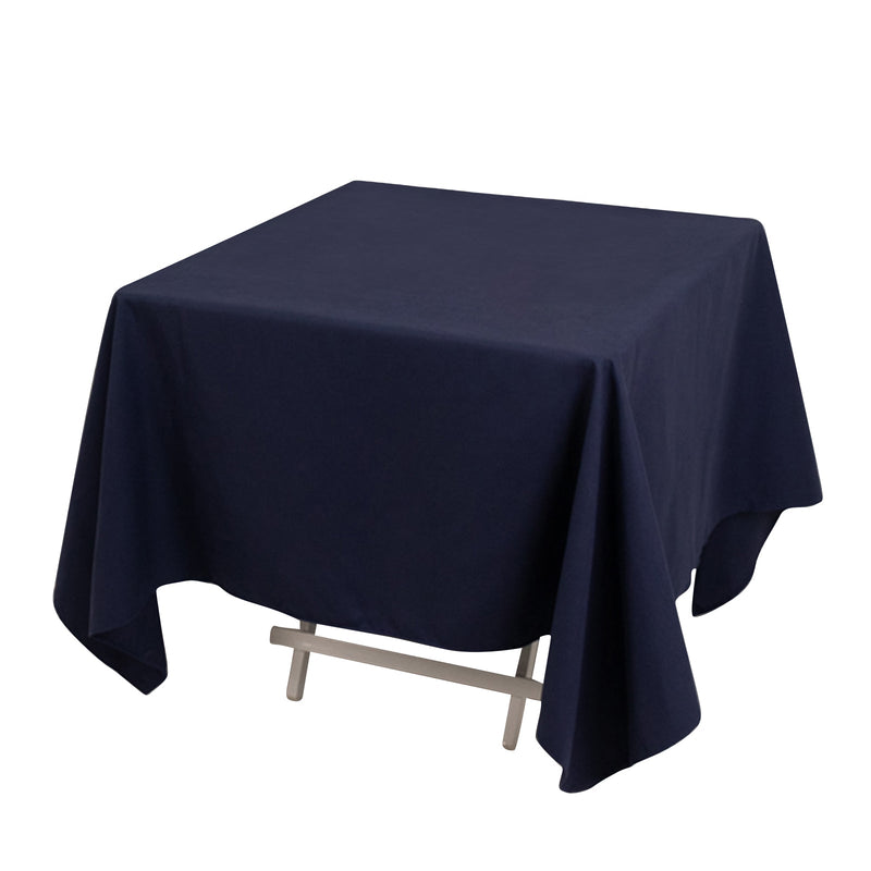 Cotton Blend Round Tablecloth 108" Navy Blue | TableclothsFactory