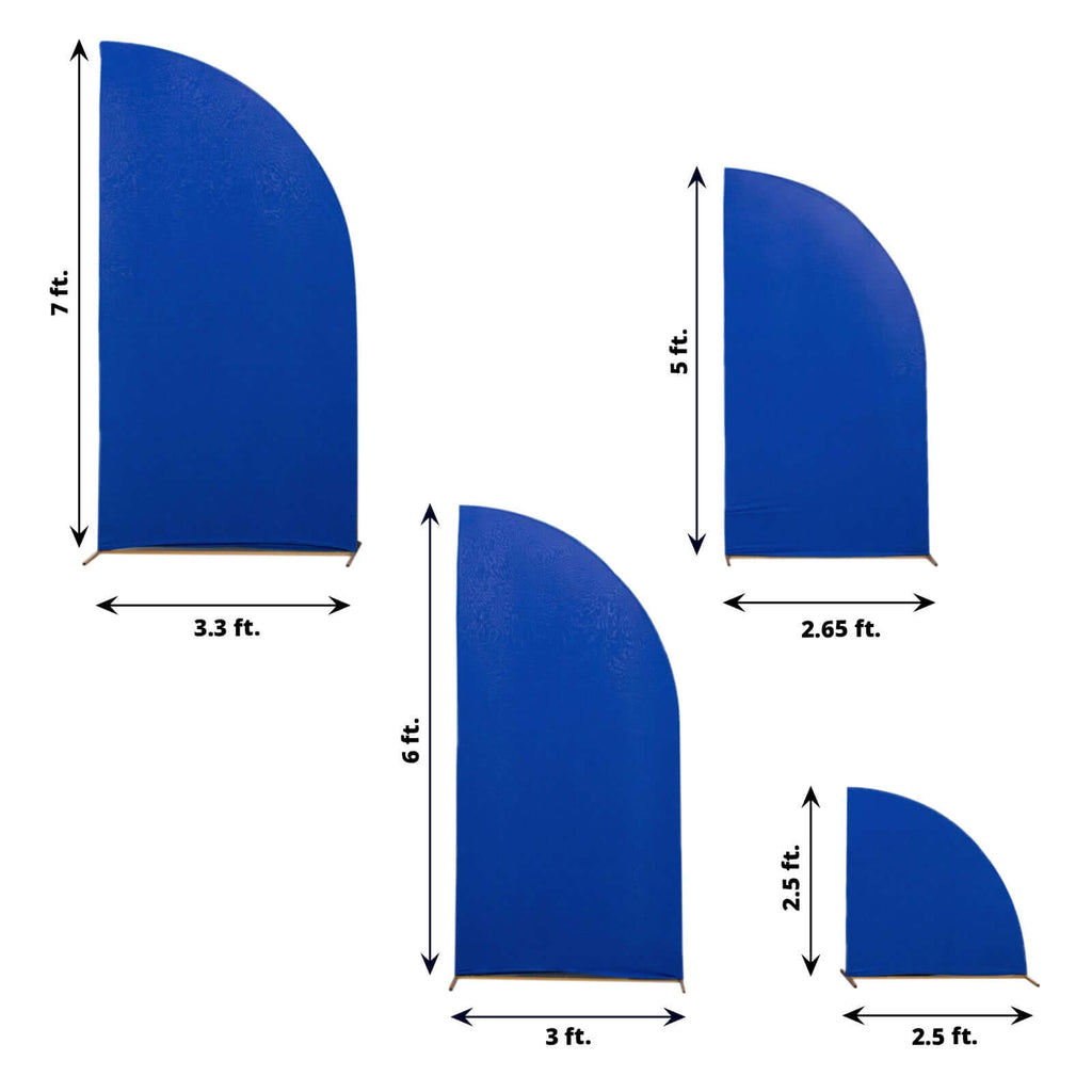 Matte Royal Blue Spandex Half Moon Backdrop Covers | TableclothsFactory