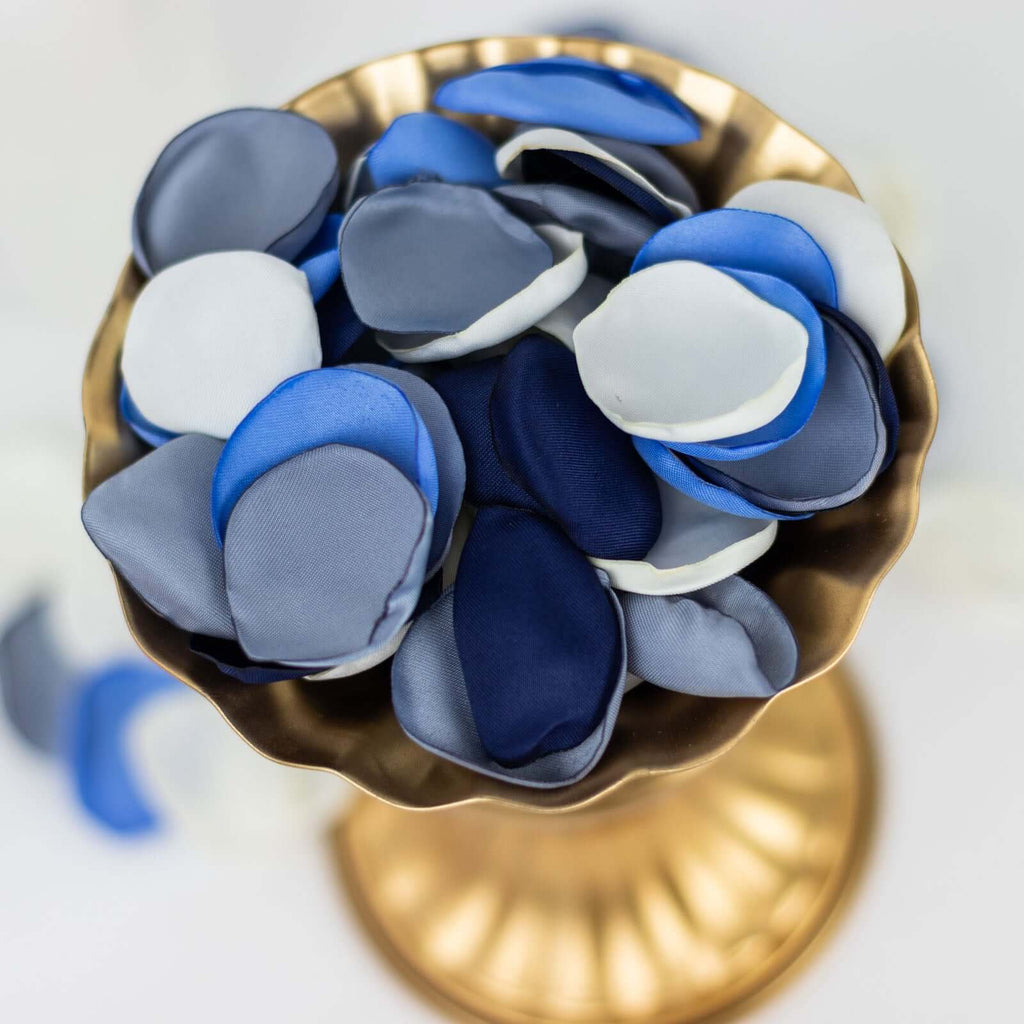 Dusty Blue Mix Matte Silk Rose Petals 400 Pack | TableclothsFactory