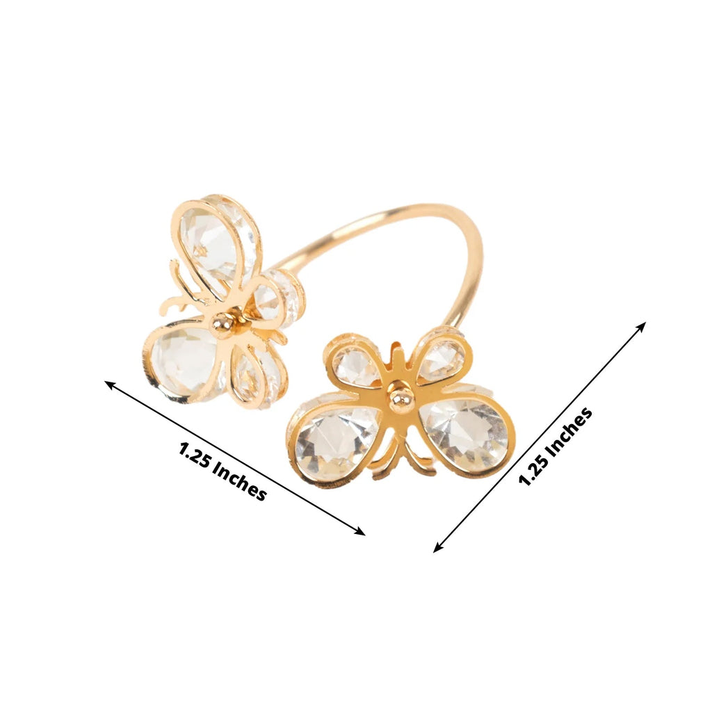 Gold Crystal Metal Napkin Holders | TableclothsFactory