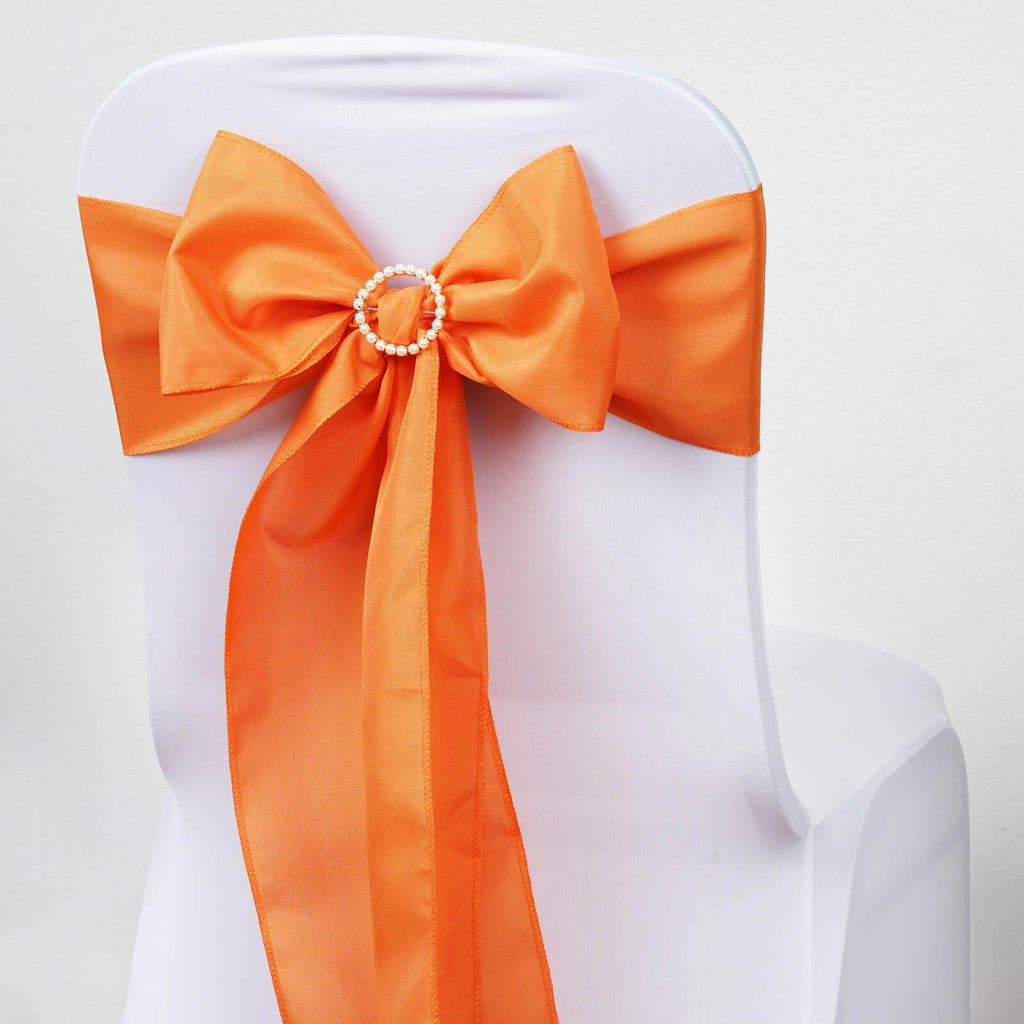 Polyester Chair Sashes 6"x108" Orange | TableclothsFactory