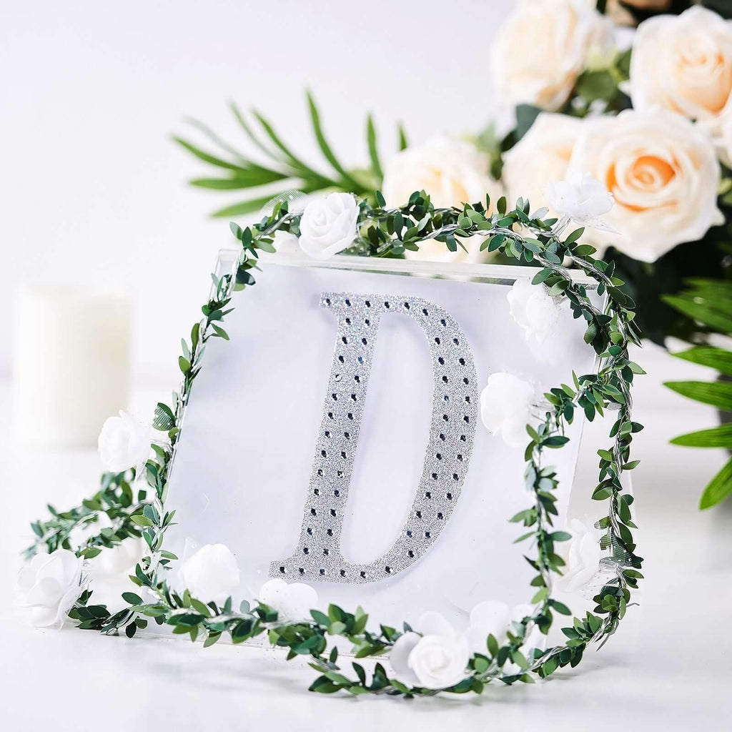 6" Rhinestone Sticker Letters "D" Silver | TableclothsFactory