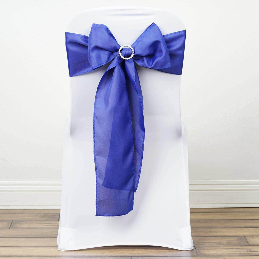 Polyester Chair Sashes 6"x108" Royal Blue | TableclothsFactory