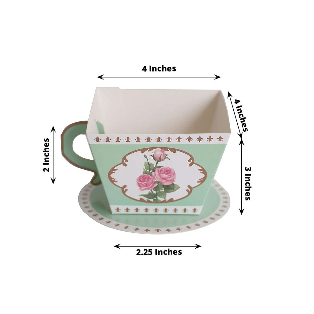 Turquoise Mini Teacup & Saucer Boxes - 25 Pack | TableclothsFactory