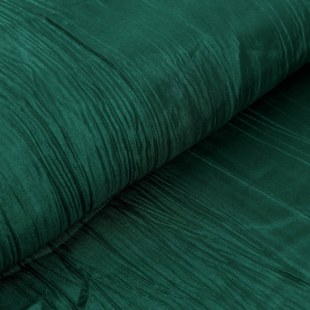 Hunter Emerald Green Crinkle Taffeta Fabric | TableclothsFactory