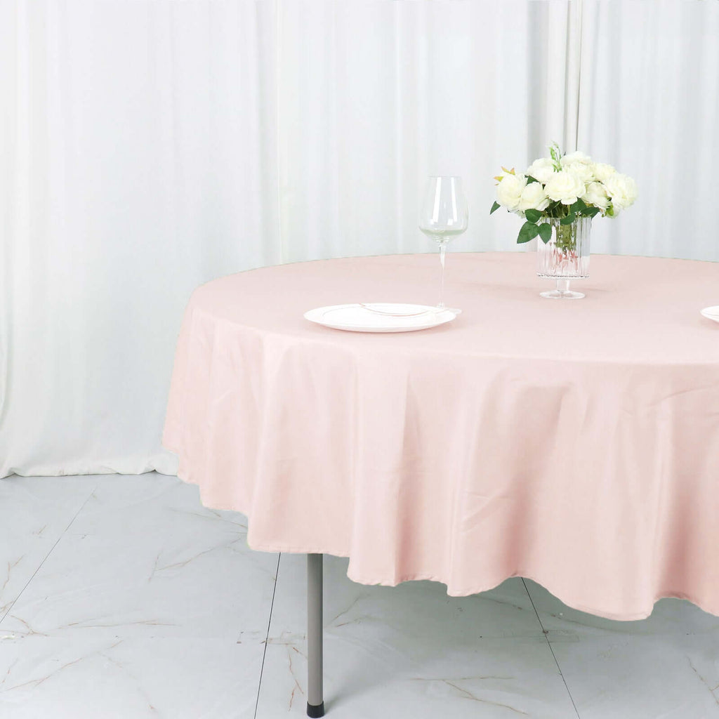 Polyester Round Tablecloth 90" Blush | TableclothsFactory