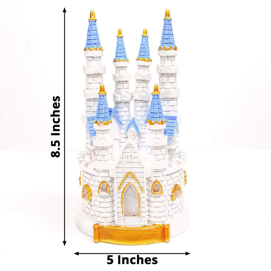 Blue and White Castle Cake Topper | TableclothsFactory