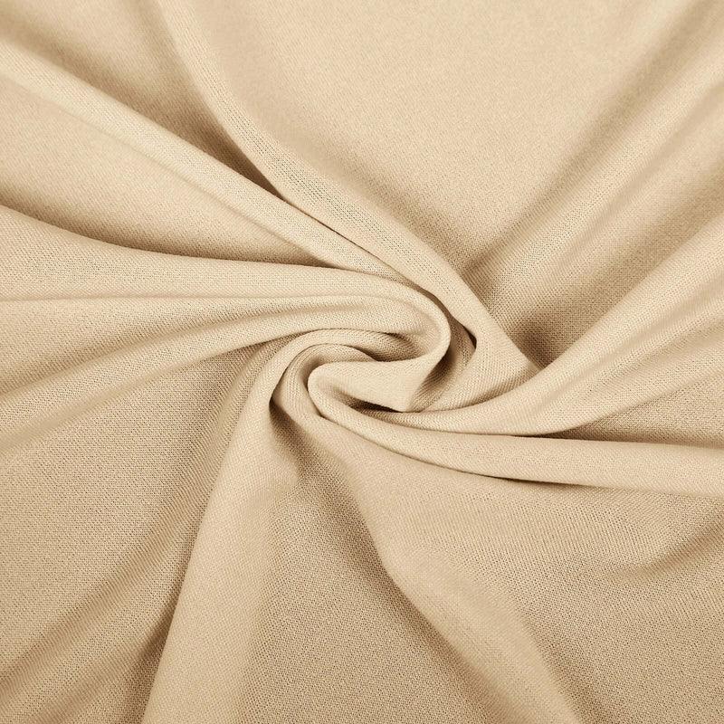 6ft Beige Spandex Half Moon Backdrop Cover | TableclothsFactory