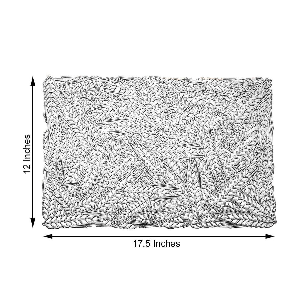 Silver Wheat Design Table Mats 6 Pack | TableclothsFactory