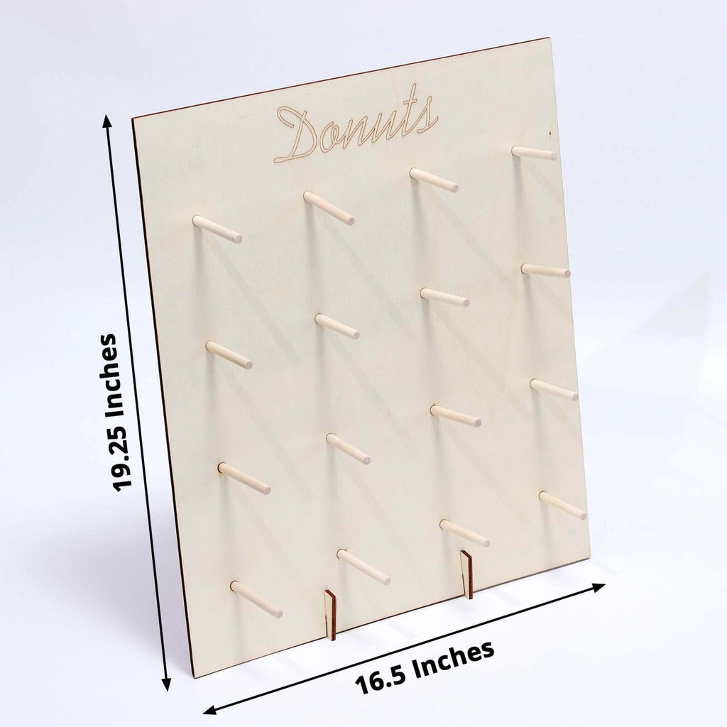 Wooden Rectangle Donut Wall Stand 19" Natural | TableclothsFactory
