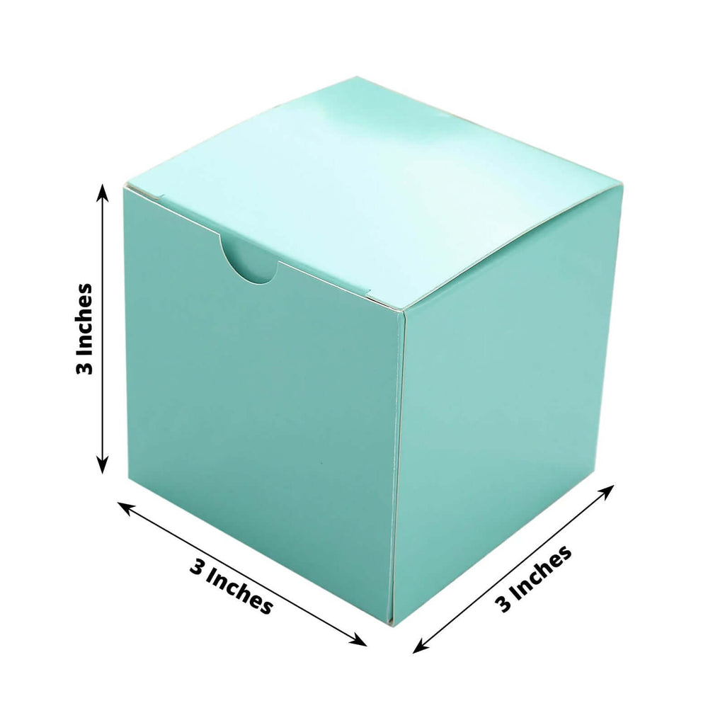 3" Turquoise DIY Candy Gift Boxes - 100 Pack | TableclothsFactory