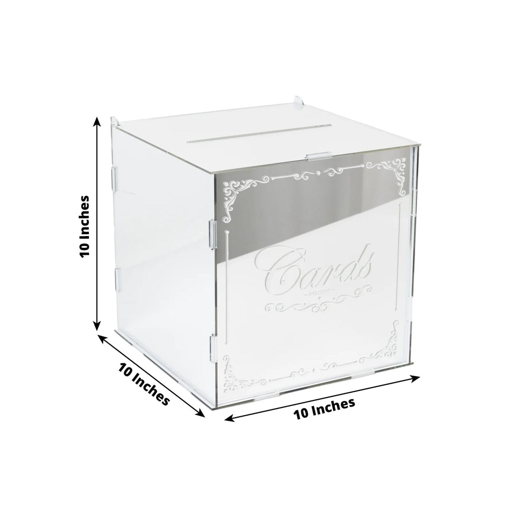 Silver Mirror Wedding Card Box 10" | TableclothsFactory