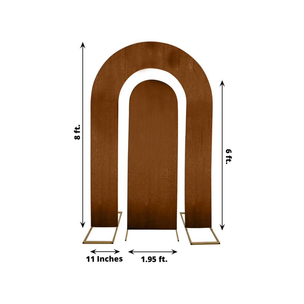 Brown Spandex Chiara Arch Covers | TableclothsFactory