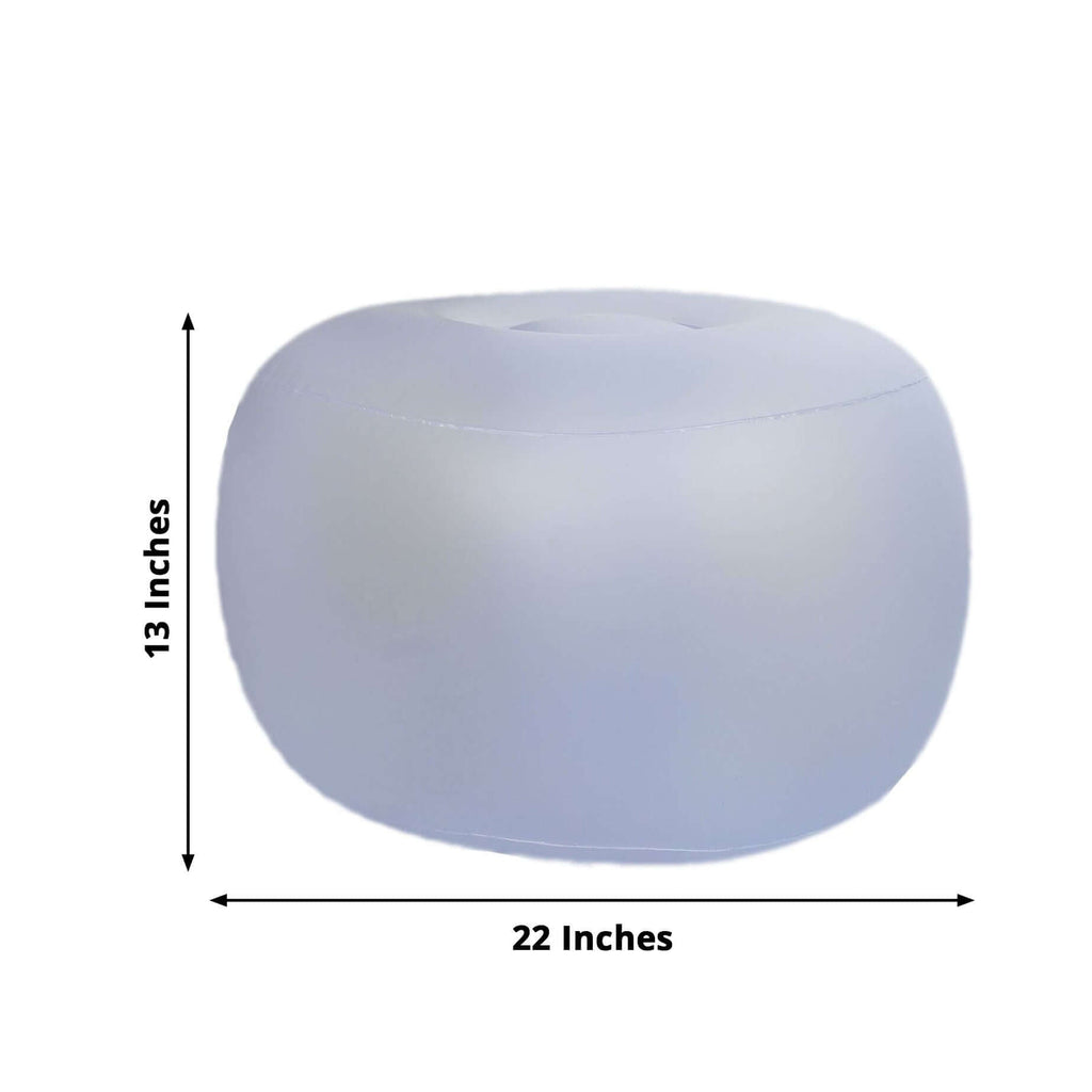 22" Color Changing LED Inflatable Pouf Ottoman | TableclothsFactory