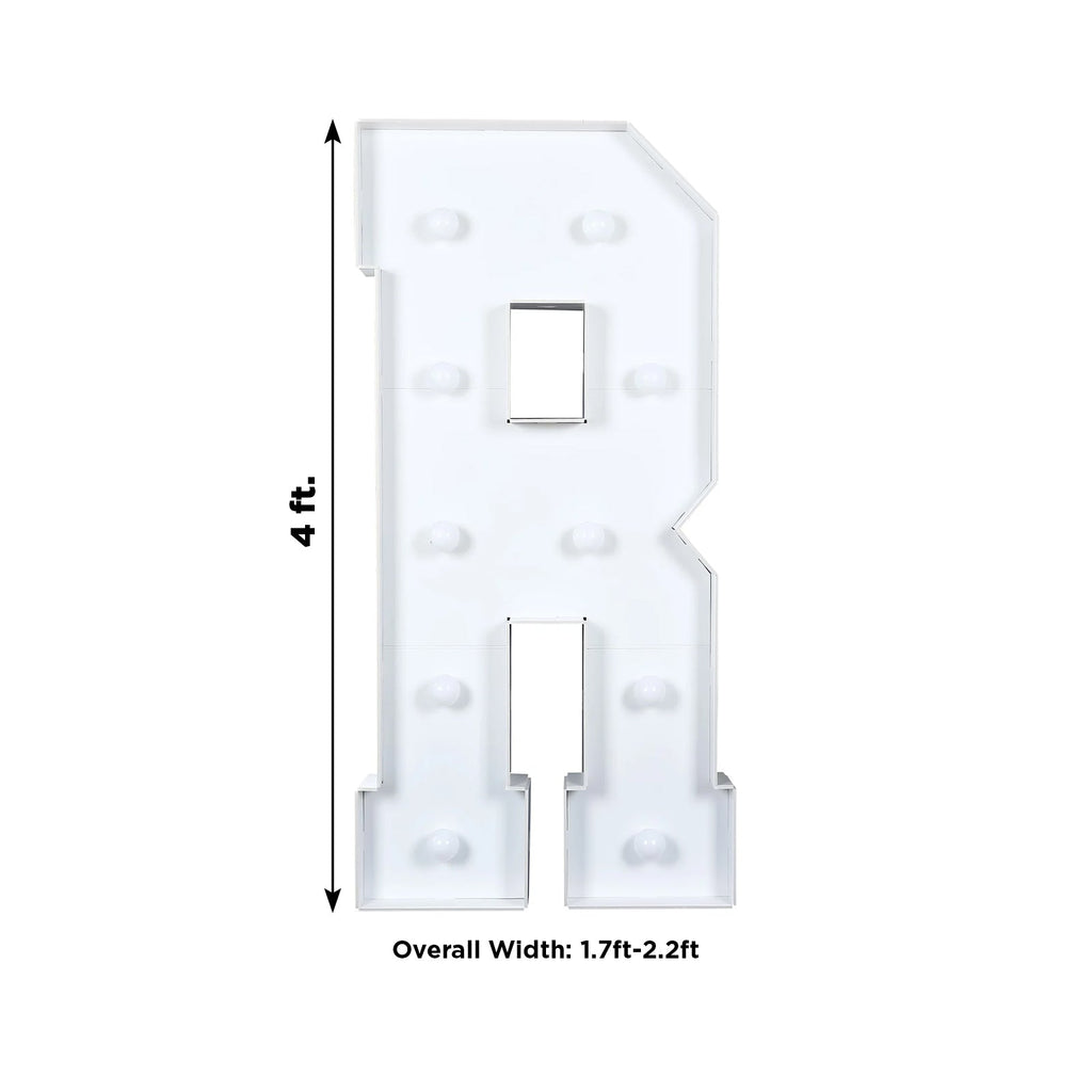 4ft White LED Marquee Letter "R" | TableclothsFactory