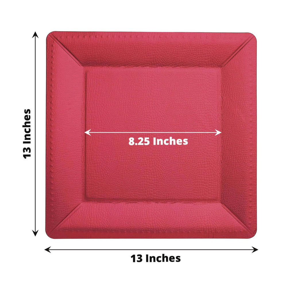 Disposable Square Charger Plates Burgundy13" | TableclothsFactory