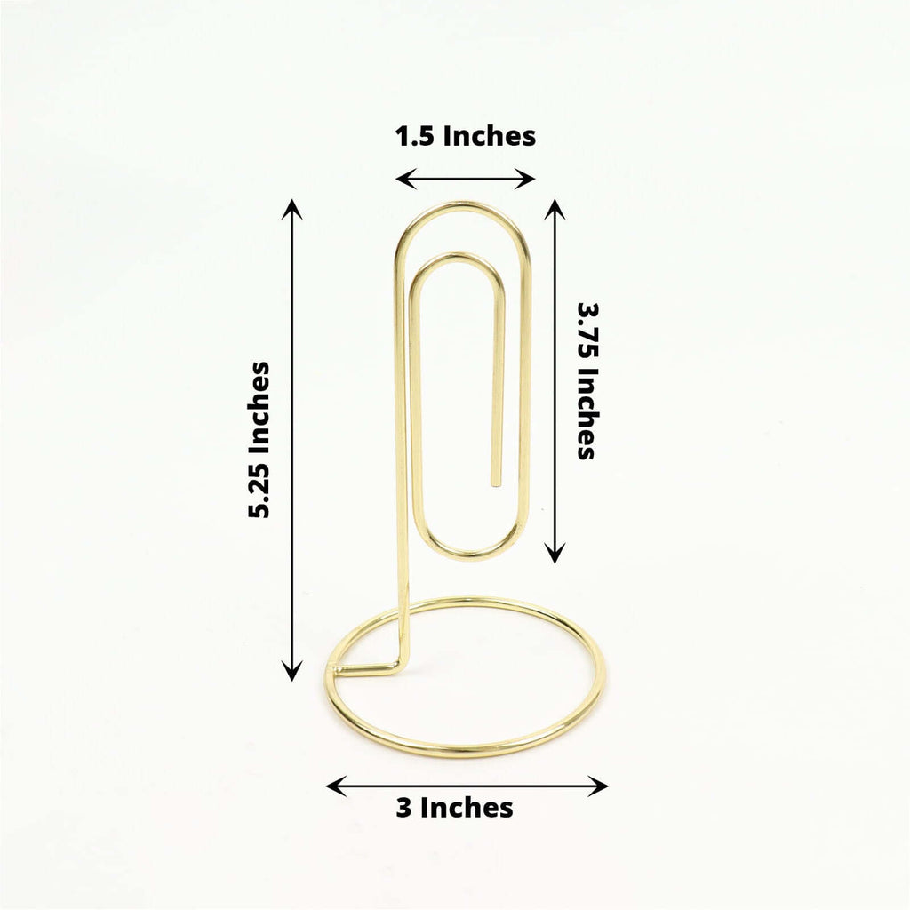 Gold Paperclip Card Holder Stands 5 Pack | TableclothsFactory