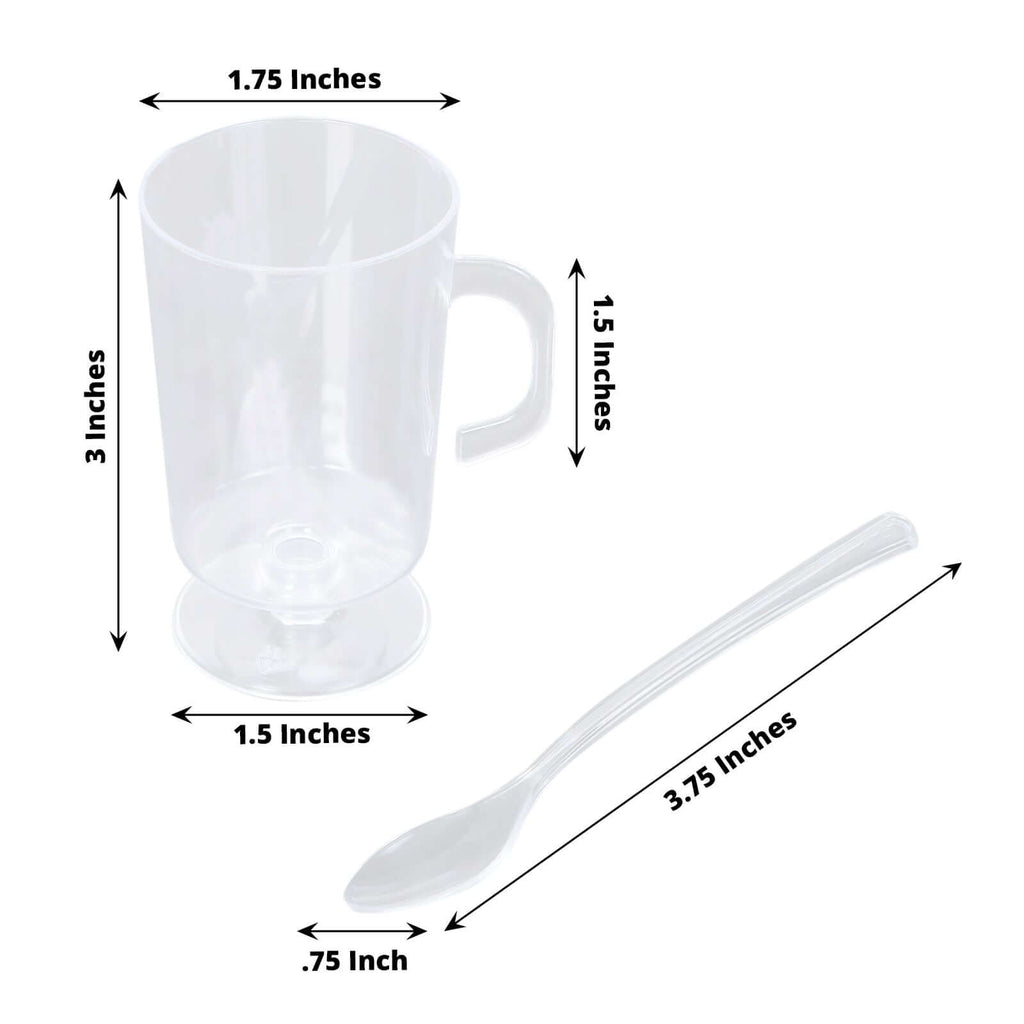 Plastic Mini Coffee Cups Clear 2oz | TableclothsFactory