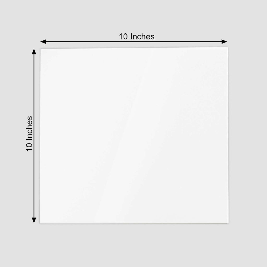 10" Square White Acrylic Plexiglass Sheets | TableclothsFactory