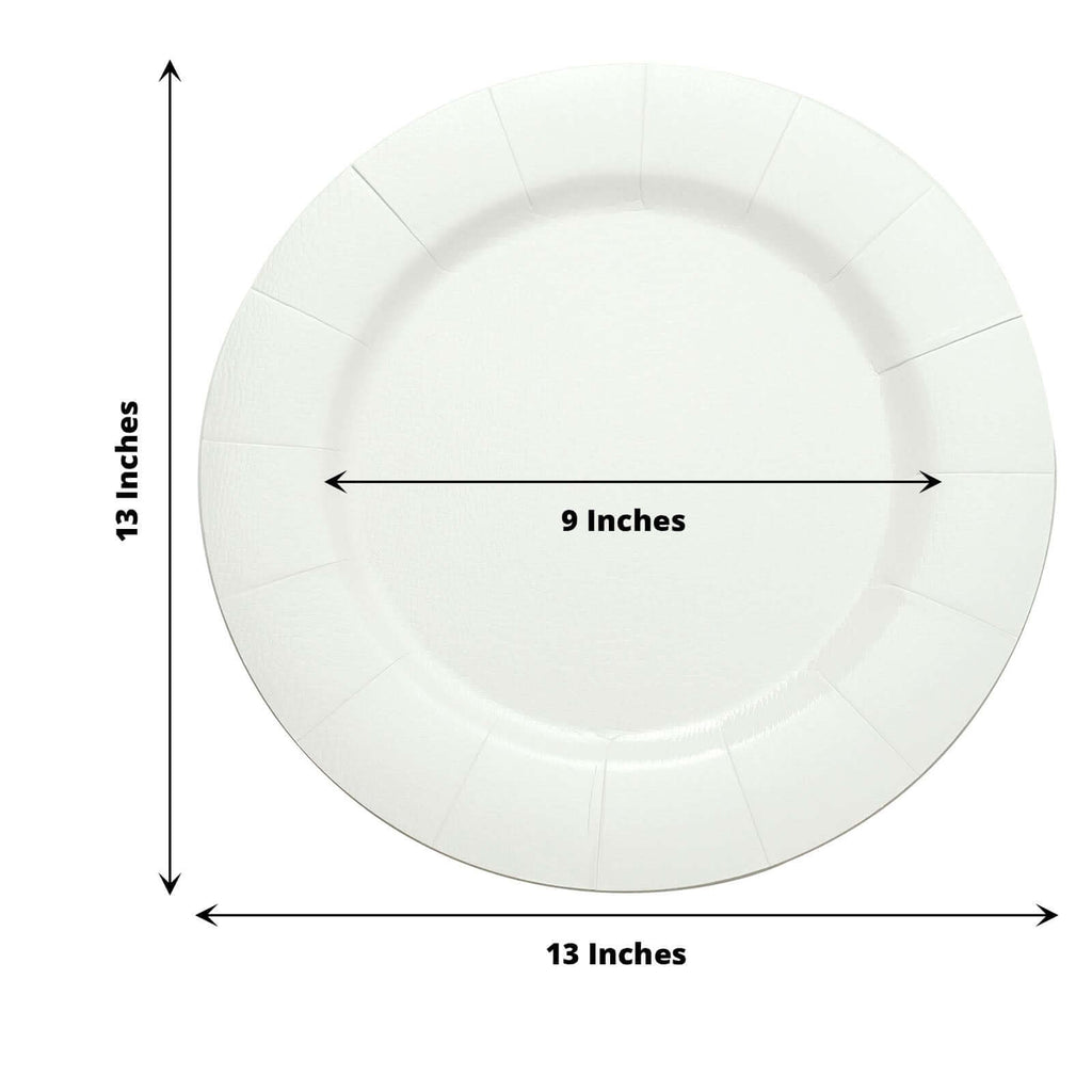 Disposable Round Charger Plates White 13" | TableclothsFactory
